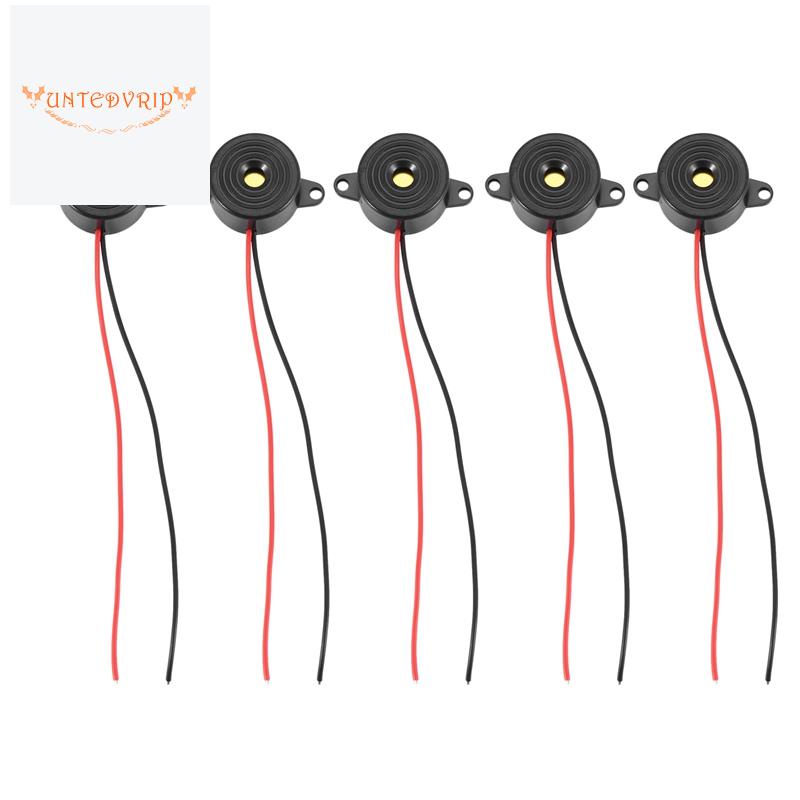 5 Pcs DC 3-24V 85dB Sound Electronic Buzzer Alarm Black 23 x 12mm ...