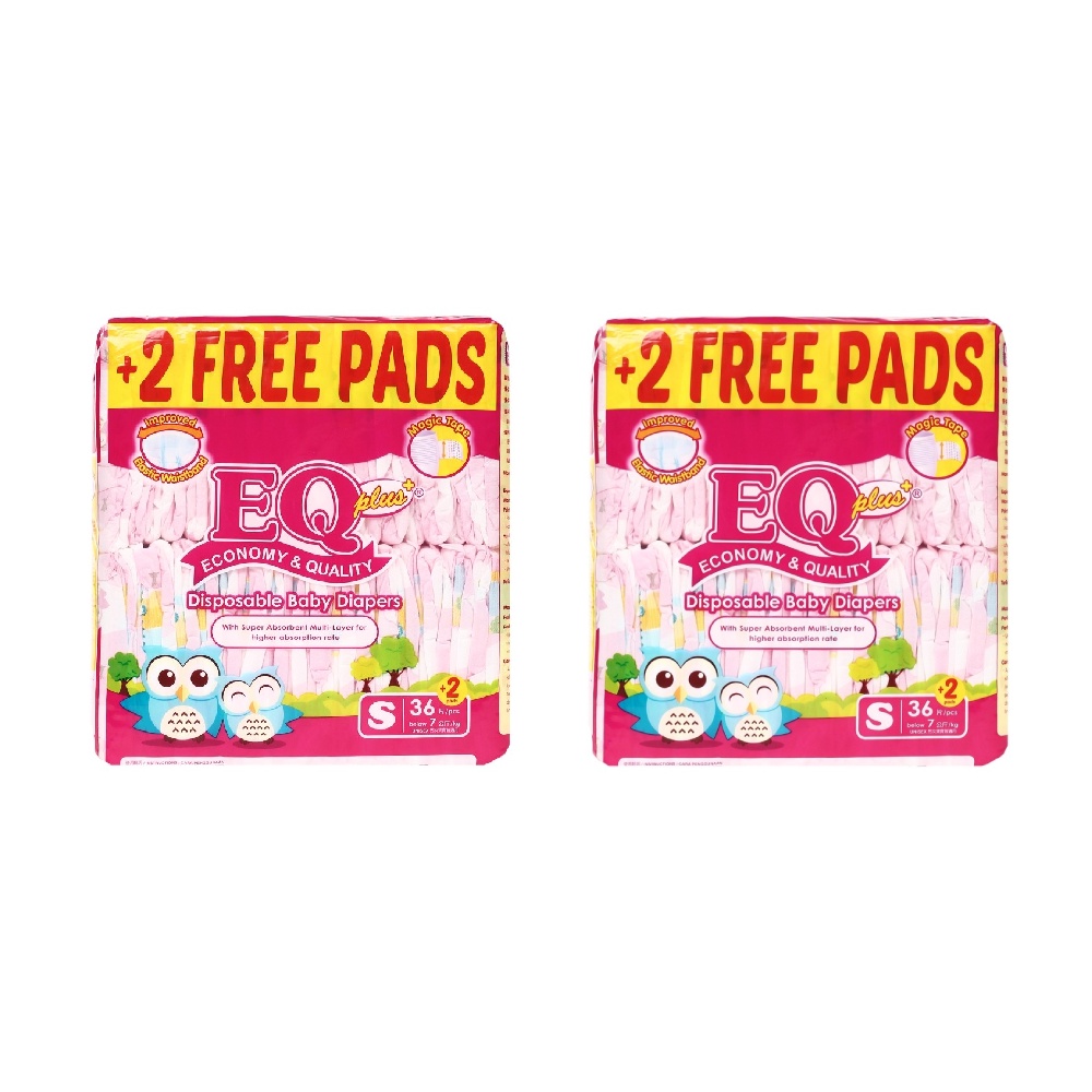 EQ Plus Big Pack Small 38's Tape Baby Diapers Pack of 2 | Shopee ...