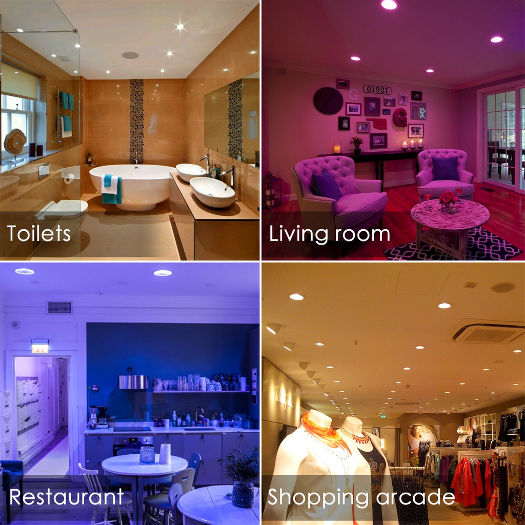 Dimmable LED Spot light 8W round downlight RGB Recessed Spot Ceiling ...