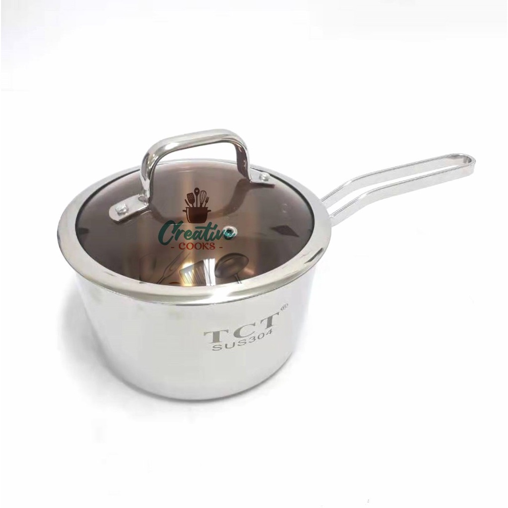 304 Induction Cooker Pot Acrylic Glass Cover 304 Platinum Single Handle 304 18cm | Shopee ...