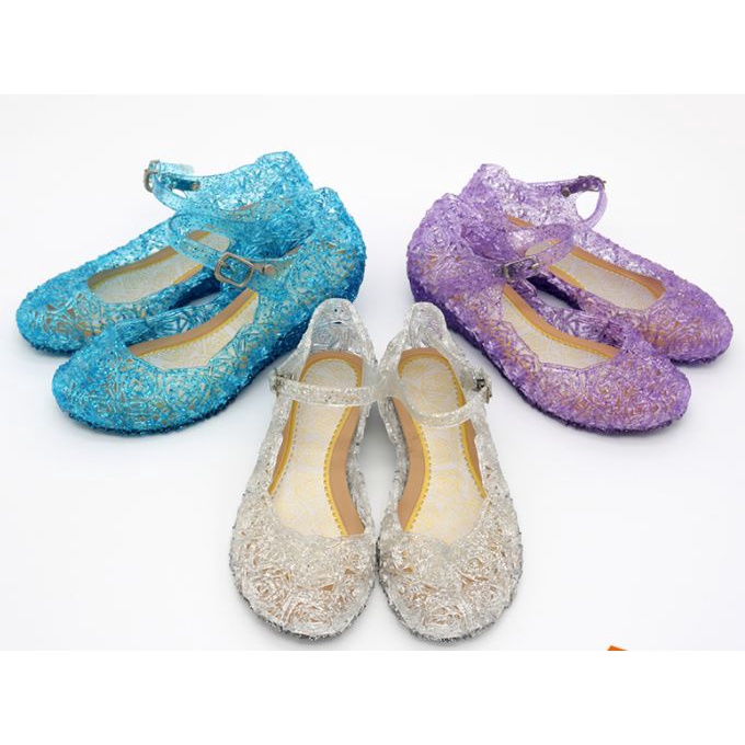 Kids Frozen Elsa Anna Sandals For Girls Crystal Jelly Costume White ...