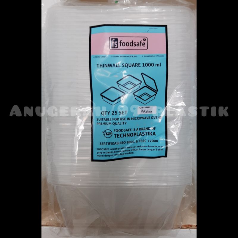 Rectangle And 4-sided Box 1000ml Contents 25 | Shopee Philippines