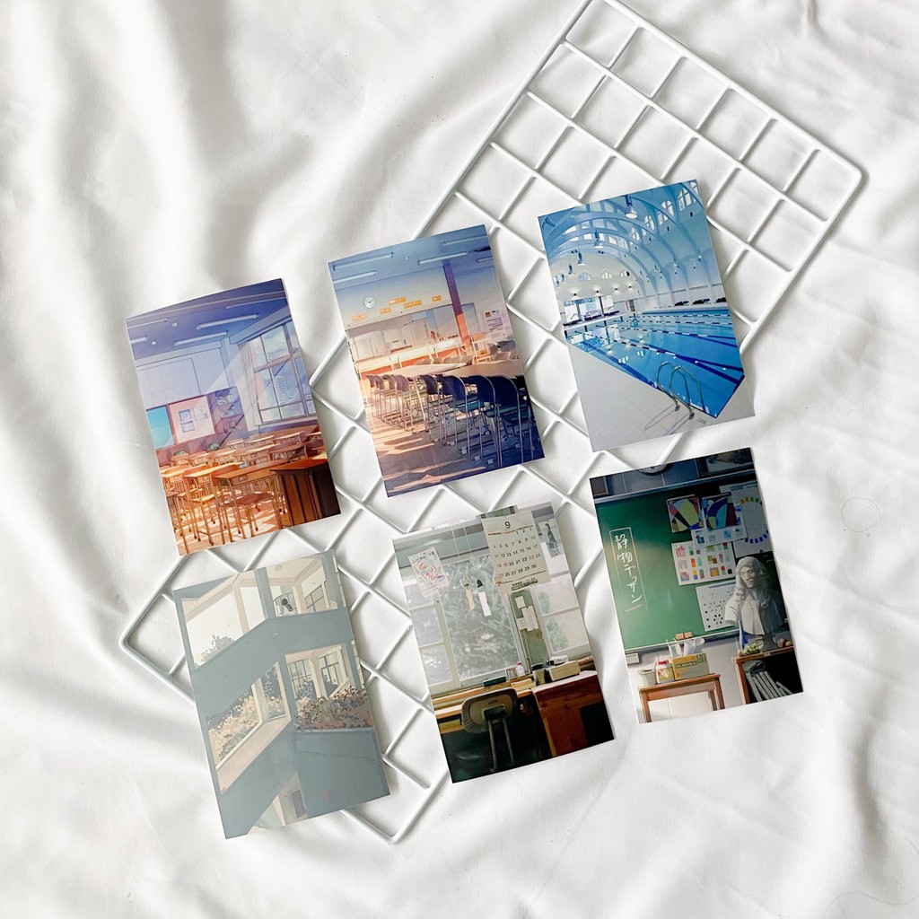 School Architectural Style Card Room Decoration Paper Minimalist ...