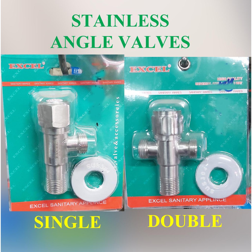 Excel Stainless One Way Two Way Single or Double Angle Valve 1/2" Angle ...