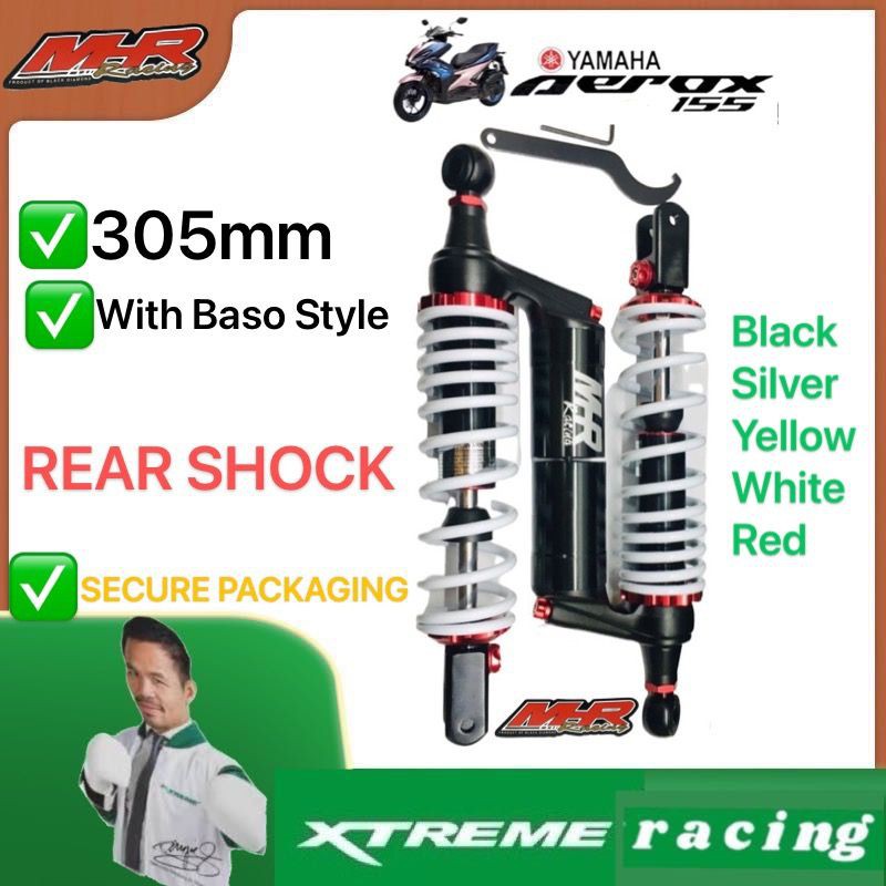 MHR Racing Motorcycle Rear Shock Set 305mm Aerox Aerox155 | Shopee ...