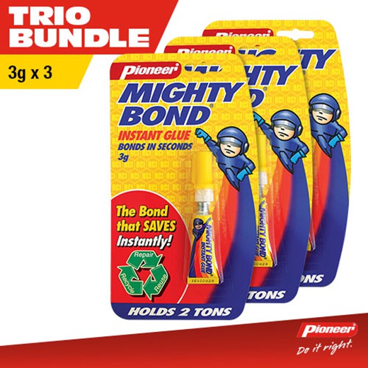 Pioneer Mighty Bond 3g Instant Glue x3 | Shopee Philippines