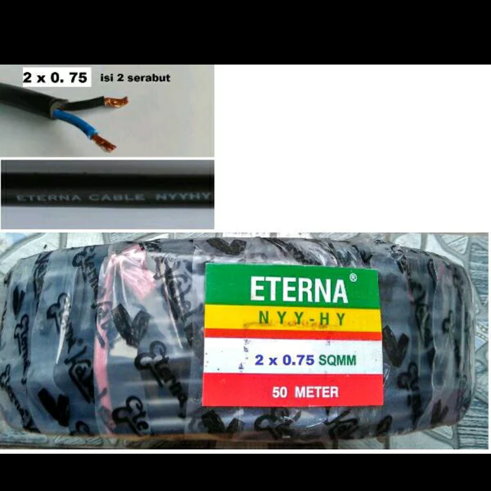 NYM Electrical Eterna Cable 2 × 0,75/ 2 × 0,75 Price Per Roll Black ...