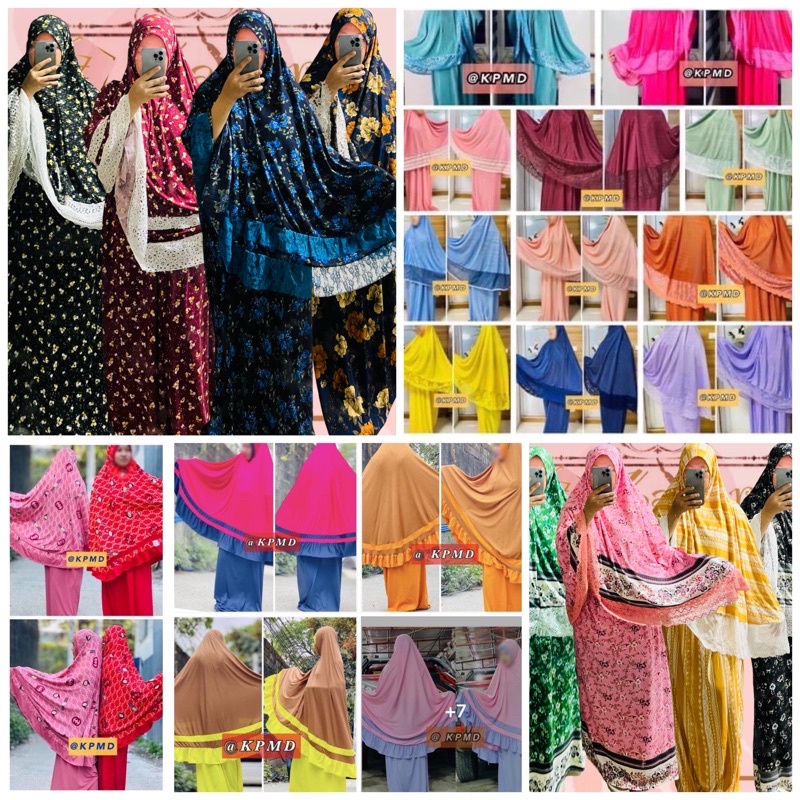 ASSORTED MUSLIM WEAR MUKNA SET SAFEERAH SET LARGE TO XXL | Shopee ...