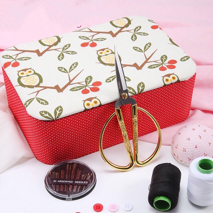 DL Fabric sewing box set household sewing kit storage box weddi ...