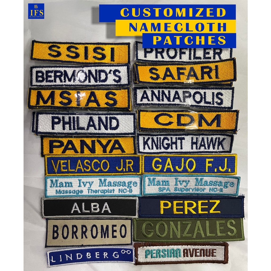 Customized / Personalized Name cloth Patches Computerized Embroidery ...