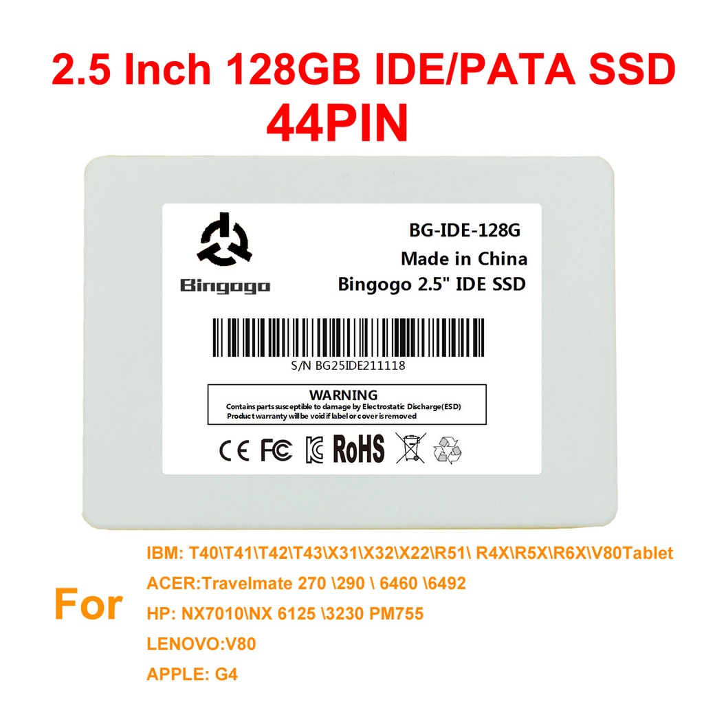 2.5" IDE PATA 44 Pin 128GB 256GB 512GB SSD Solid State Drive For Laptop ...