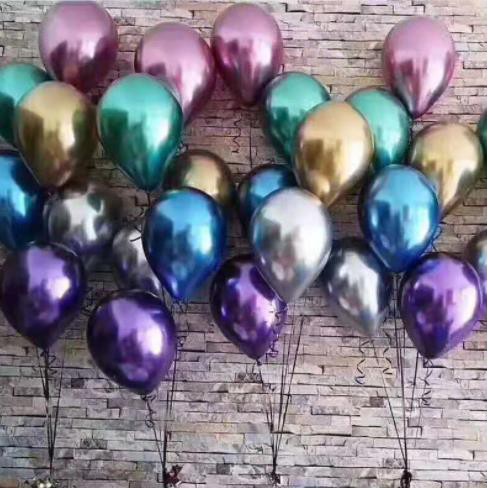10 Pcs 10 inches INS style Chromium metallic balloon birthday party ...