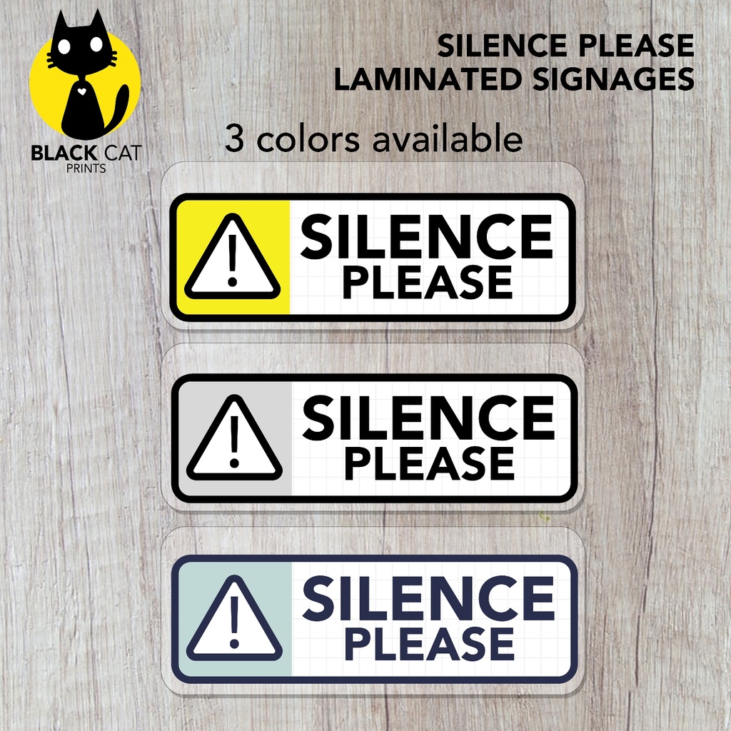 Silence Please Sign / Laminated Signage / Sign Board | Shopee Philippines