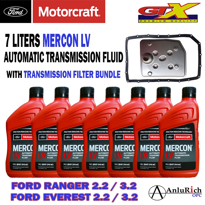 7L FORD MOTORCRAFT MERCON LV W/ TRANSMISSION FILTER BL3Z-7A098-B GTX ...