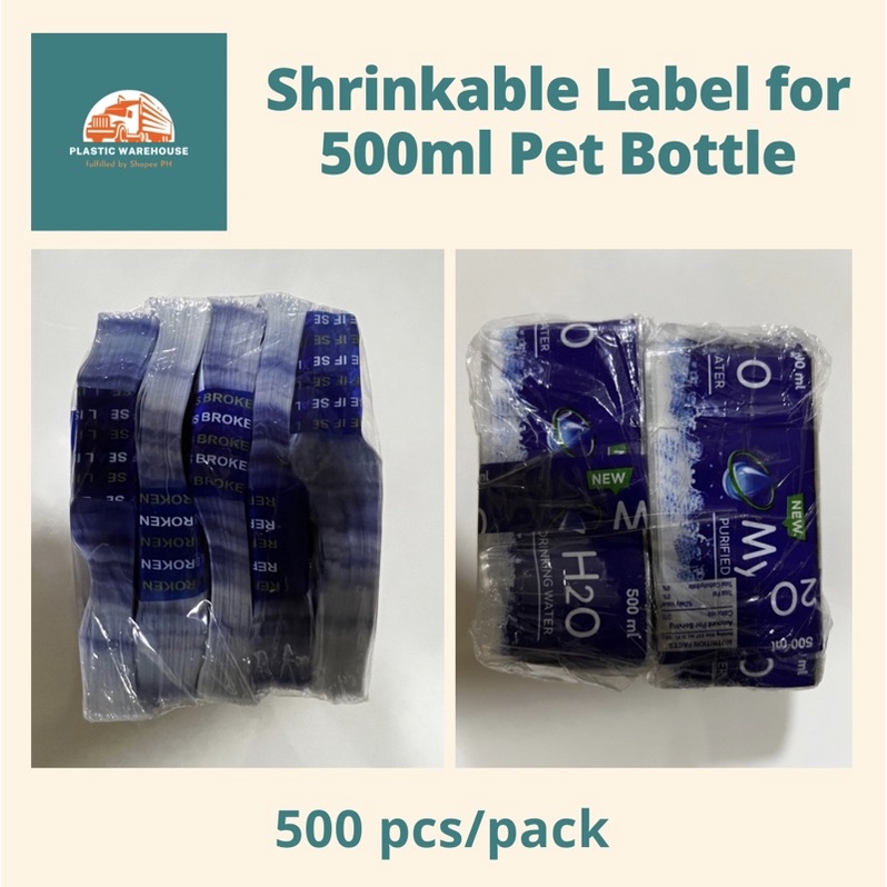 500 PCS Generic Shrinkable Label for Plastic Bottles 500 ml, with ...