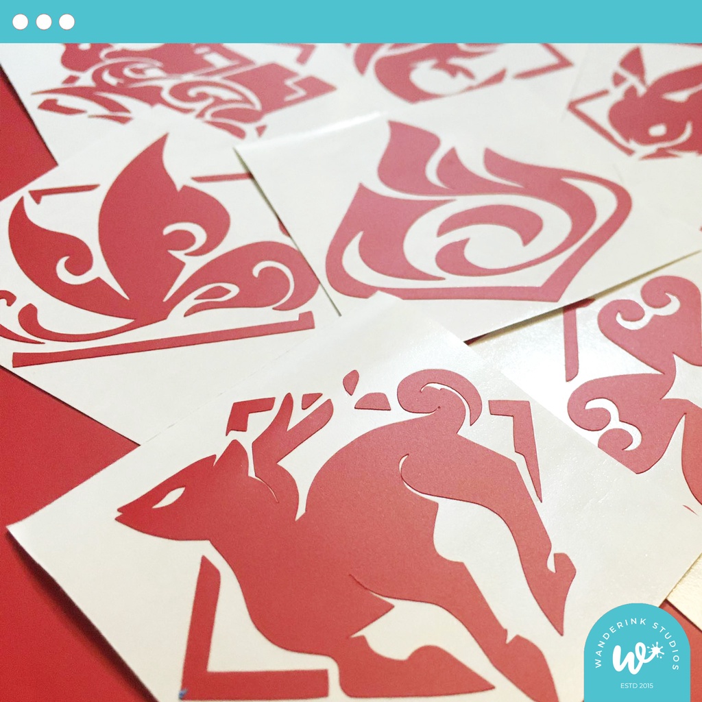 BATCH 2: MATTE COLORED Waterproof Genshin Impact Vinyl Decal Sticker ...
