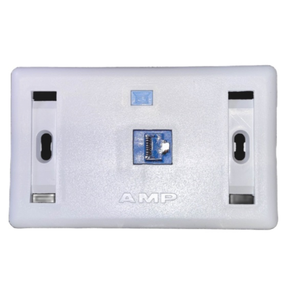 AMP 1 Gang CAT 6 Outlet with Plate, Rectangular Plate, LAN I/O 1 Gang ...
