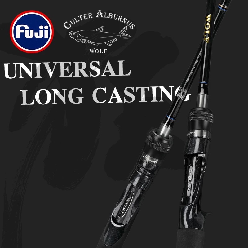 TSURINOYA Fishing Rod WOLF (M & ML)2.09m 2.2m 2.28m Spinning FUJI Guide ...
