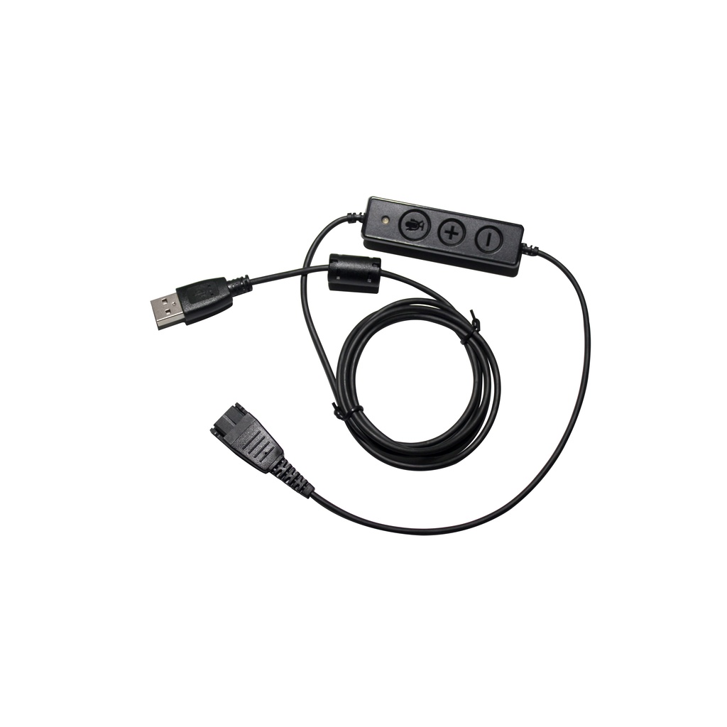 Functional QD cable with USB plug, volume controller, call center ...