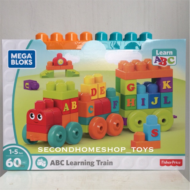 60pcs MEGA BLOKS ABC Learning Train megabloks building blocks wheels ...