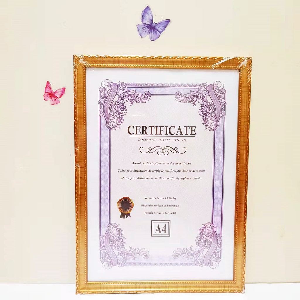 PVC A4 BLACK/WHITE/GOLD CERTIFICATE FRAME /8.5*11 inches Photo frame ...