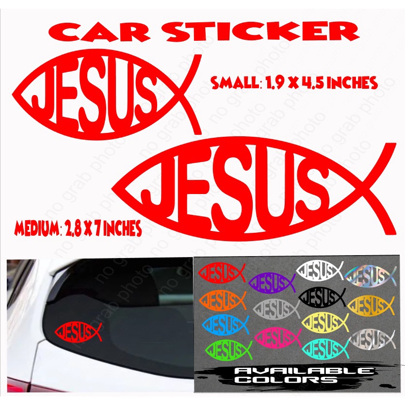Jesus Fish Sticker for car motorcycle laptop and cellphone sticker ...