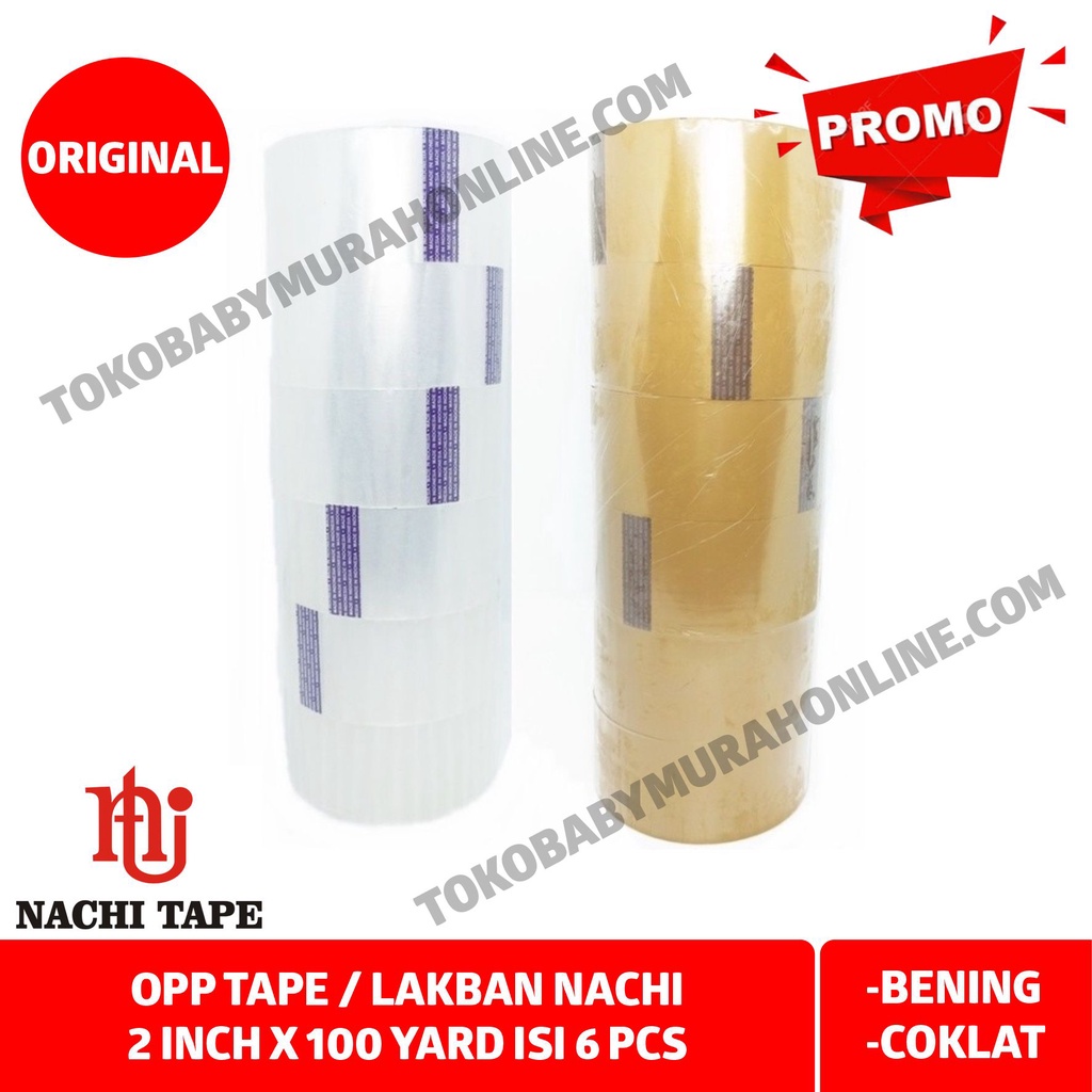 (SLOP ) Clear Nachi Duct Tape Contents of 6 / 2 inch Nachi Opp / 2 inch ...