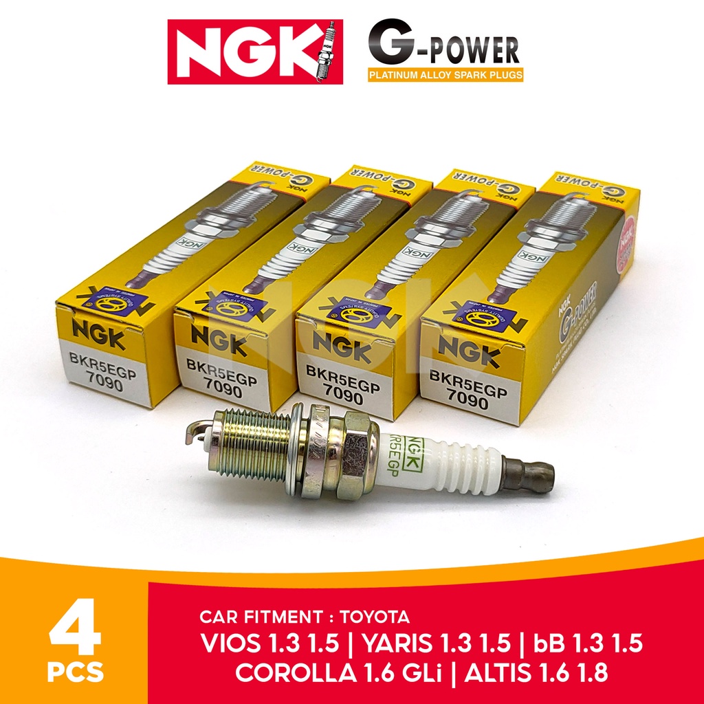 NGK 4Pcs BKR5EGP G-Power Platinum Spark plug for Toyota Vios Single ...