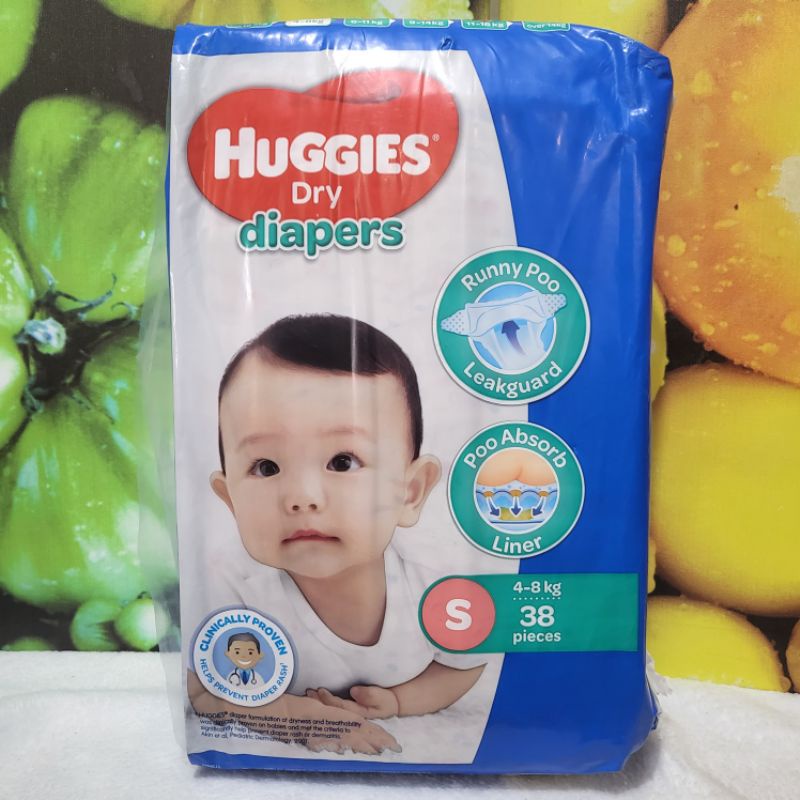 Huggies Dry Diapers TAPED SMALL 38pieces | Shopee Philippines