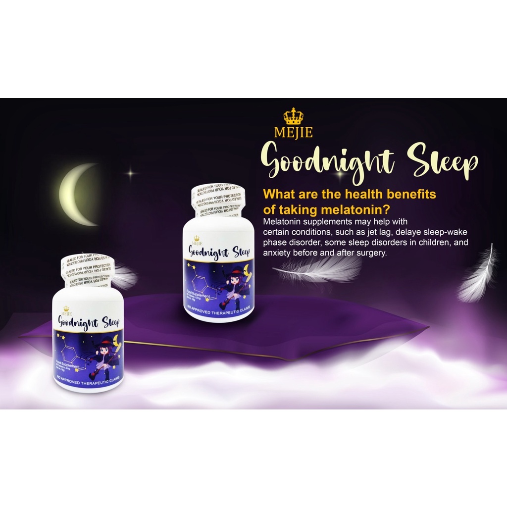 BUY1 TAKE1 Goodnight Sleep Melatonin by Mejie 60 tablets 3mg | Shopee ...
