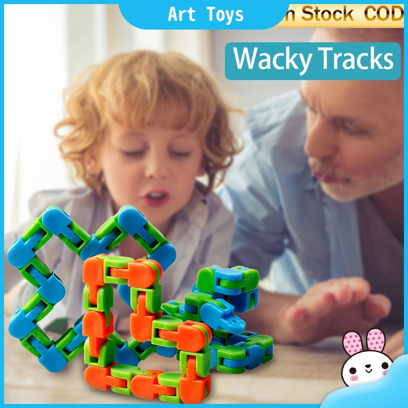 Wacky Tracks Snap And Click Fidget Toys Colorful Puzzle Sensory Snake ...