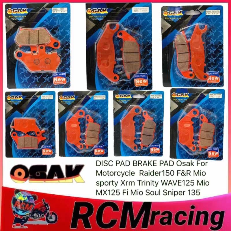 DISC PAD BRAKE PAD Osak For Motorcycle Raider150 F&R Mio sporty Xrm ...