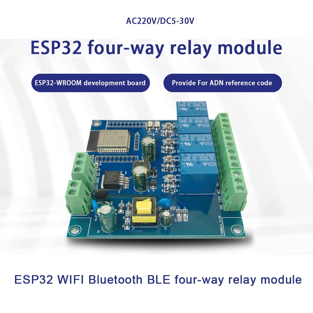 AC / DC Power Supply ESP32 WIFI Bluetooth BLE Four-Way Relay Module ESP32-WROOM Development ...
