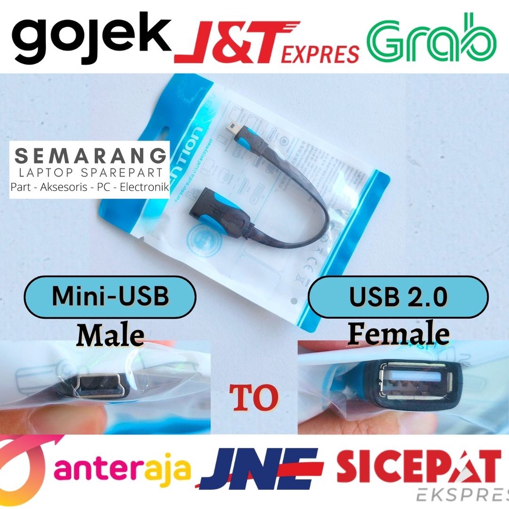 Vention OTG MINI USB CABLE 5 Pin For 5Pin 2.0 Female Camera | Shopee ...