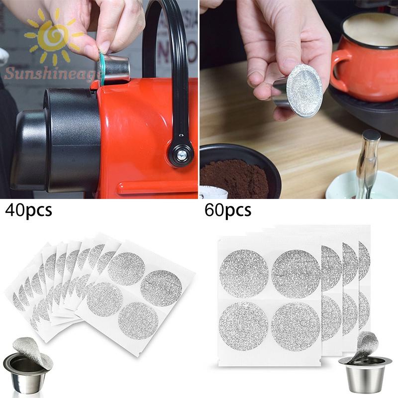 40/60Pcs Aluminum Foil Coffee Capsule Seal Lids Pods Stickers/For ...