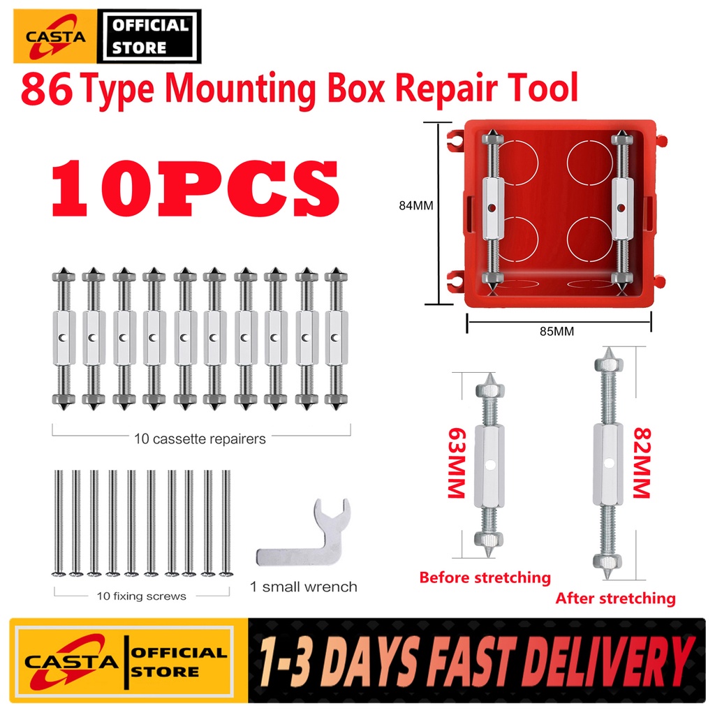 Casta 10pc 86 Type Switch Socket Cassette Screws Support Rod Switch Box ...