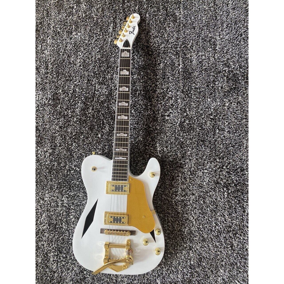 Custom Shop WhiteFender Telecaster Semi Hollow Body Electric Guitar F ...