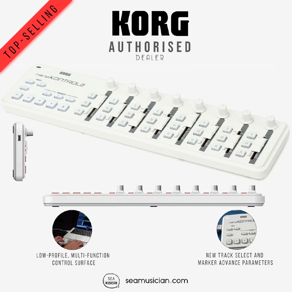 KORG NANOKONTROL2 USB SLIM LINE MIDI CONTROLLER WHITE (NANOKONTROL NANO ...