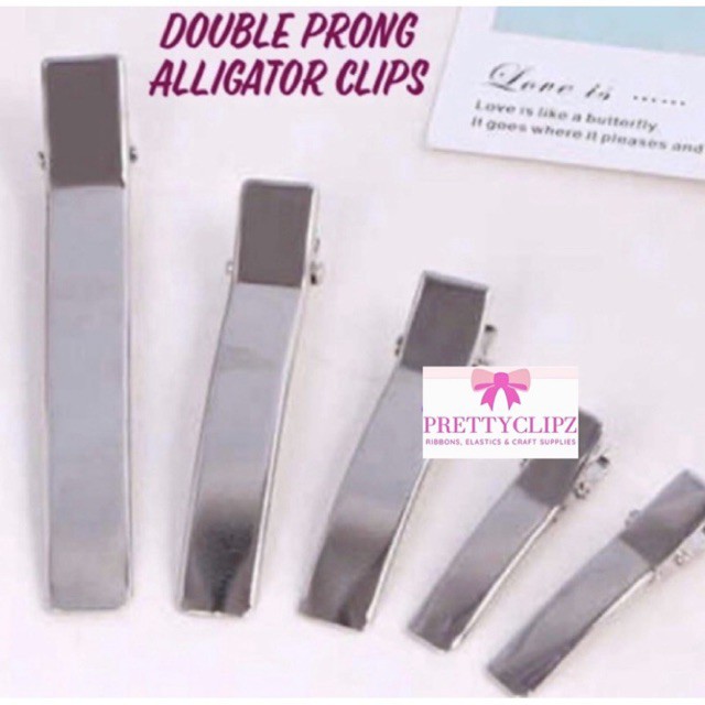 Double Prong Clips Rose Gold & Silver 3.5cm, 4.9cm & 5.8cm | Shopee ...