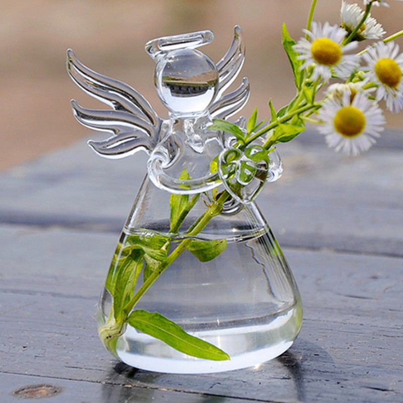 Praying Angel Vases Crystal Transparent Glass Vase Flower Containers ...