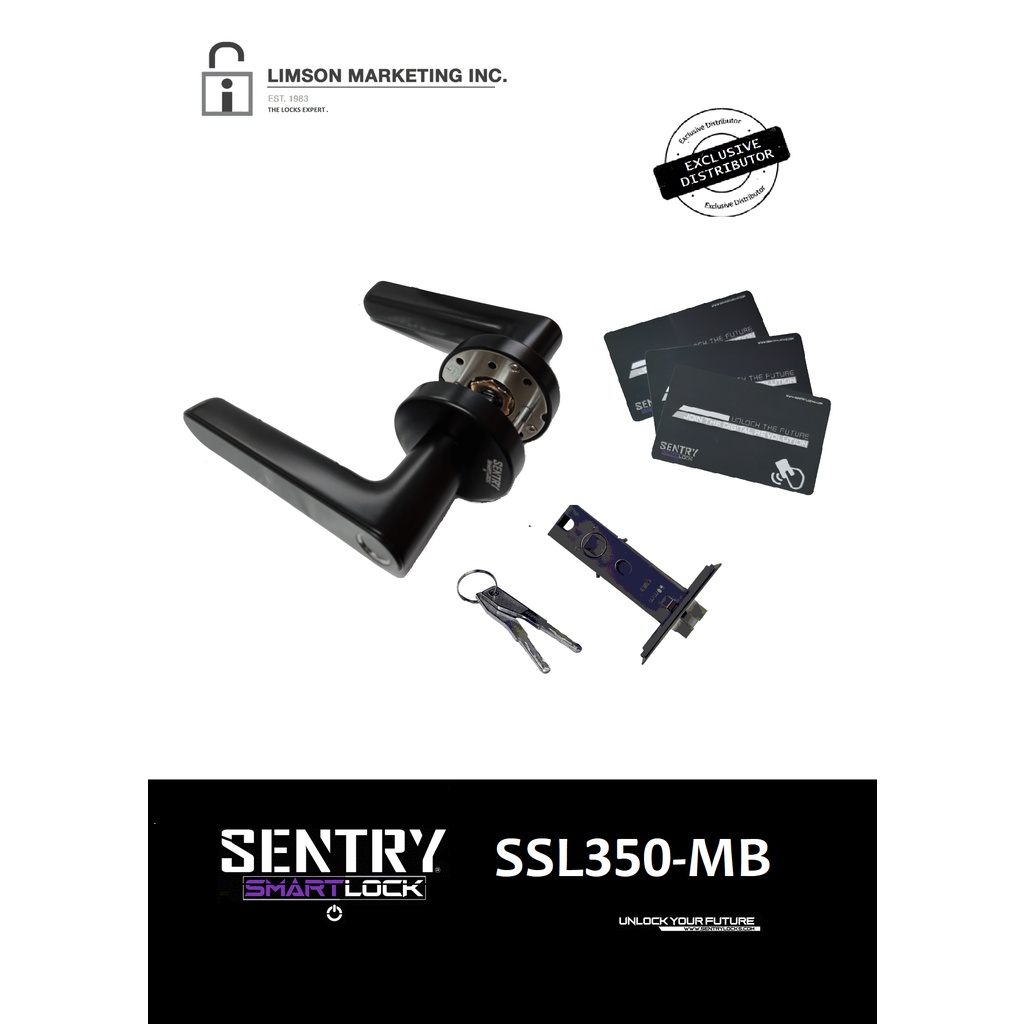 Sentry SSL350-MB Smart Lever Door Lock Multi Access: Fingerprint, Pin ...