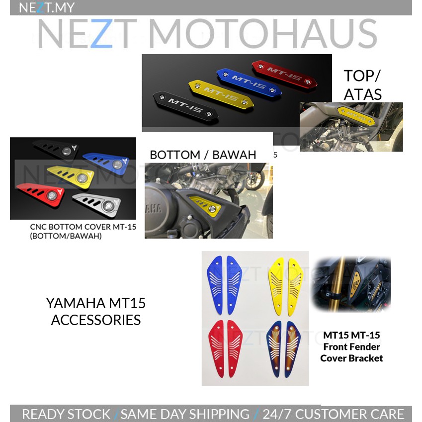 Yamaha MT15 MT-15 Side CNC Hiasan Cover TOP / BOTTOM / FRONT INTAKE ...