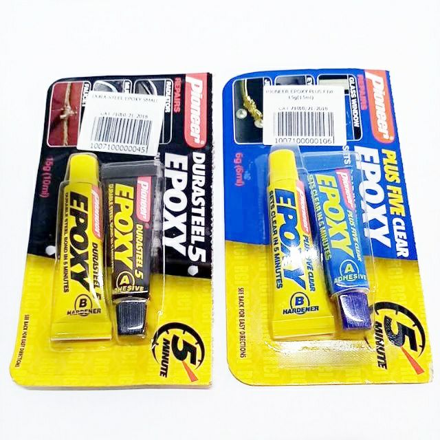 PIONEER EPOXY PLUS 5 FIVE 6 Gram & DURA STEEL EPOXY SMALL 15gram ...