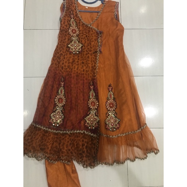 punjabi suit and patthu pavadai for girls (preloved) | Shopee Philippines