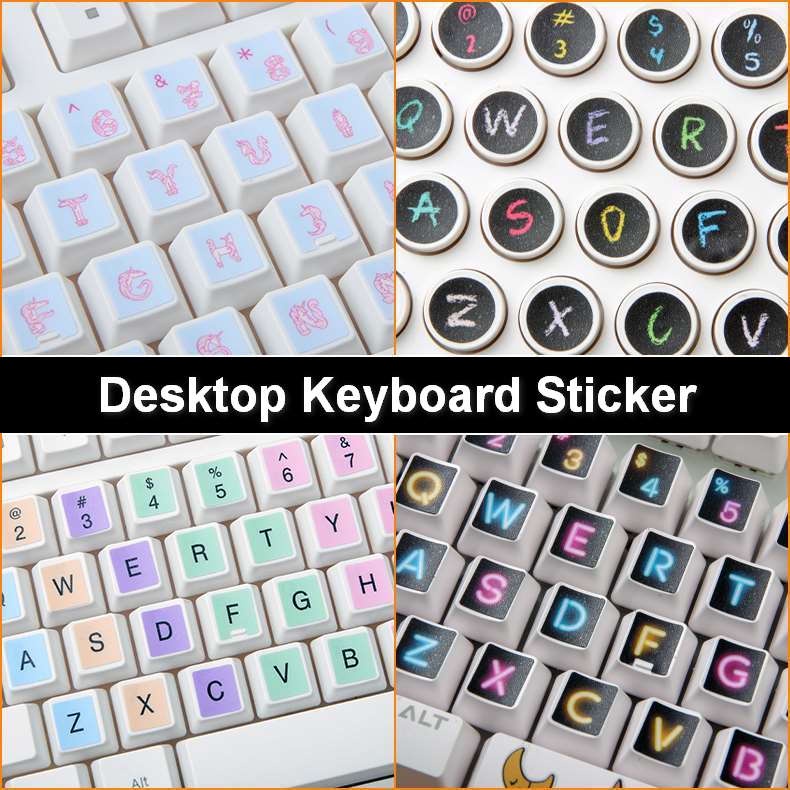 Keyboard Sticker Desktop Computer Laptop Cartoon English Alphabet ...