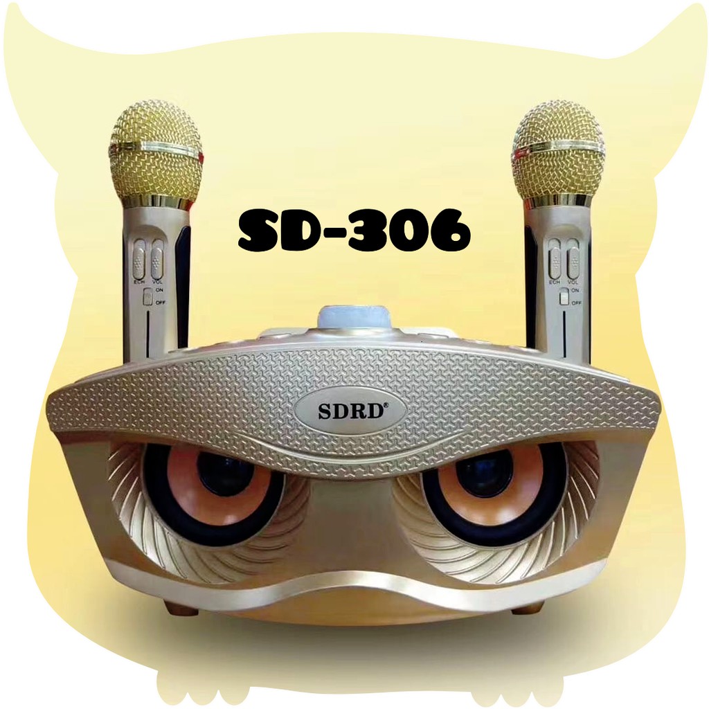 SDRD SD-306 Wireless Bluetooth Dual Microphone Karaoke Portable 3D Stereo Speaker | Shopee ...