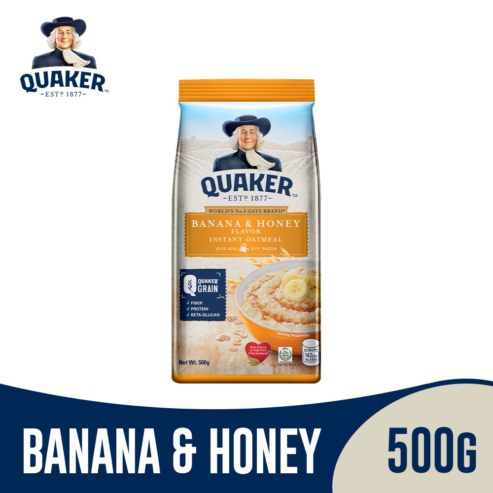 Quaker Flavored Oatmeal Banana & Honey 500g | Shopee Philippines