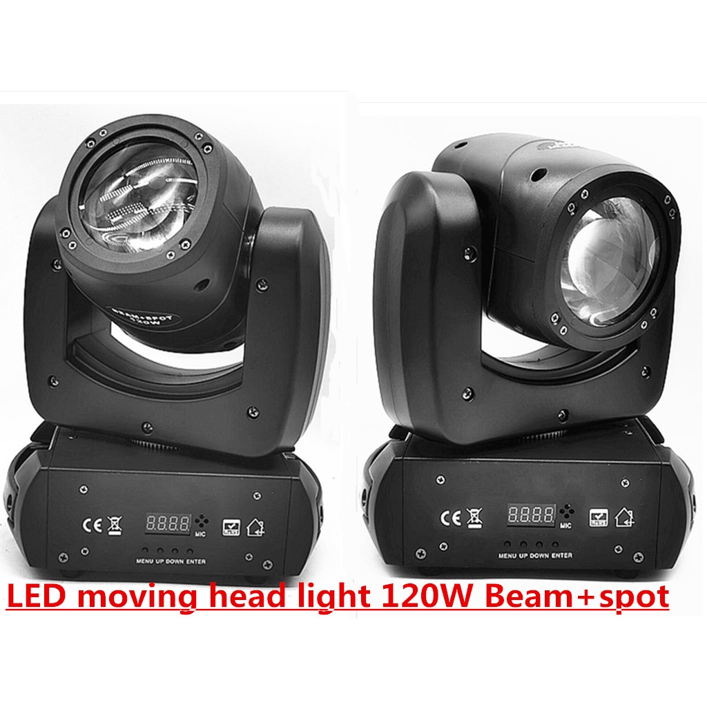 mini LED moving headlight 120W + spotlight + 8 rotating prisms dj disco ...