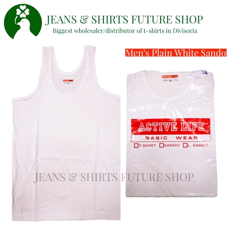 [Active Life] Men’s Plain White Sando | Shopee Philippines