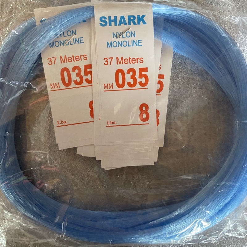SHARK BLUE NYLON MONOLINE 37MTS/PACK/10 COILS (025mm-060mm) | Shopee ...